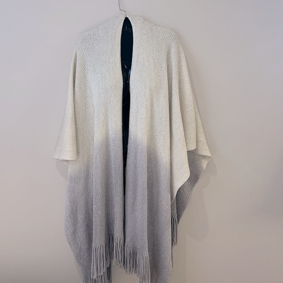Charming Charlie | Tops | New Silver Metallic Fleck Oversized Shawl ...